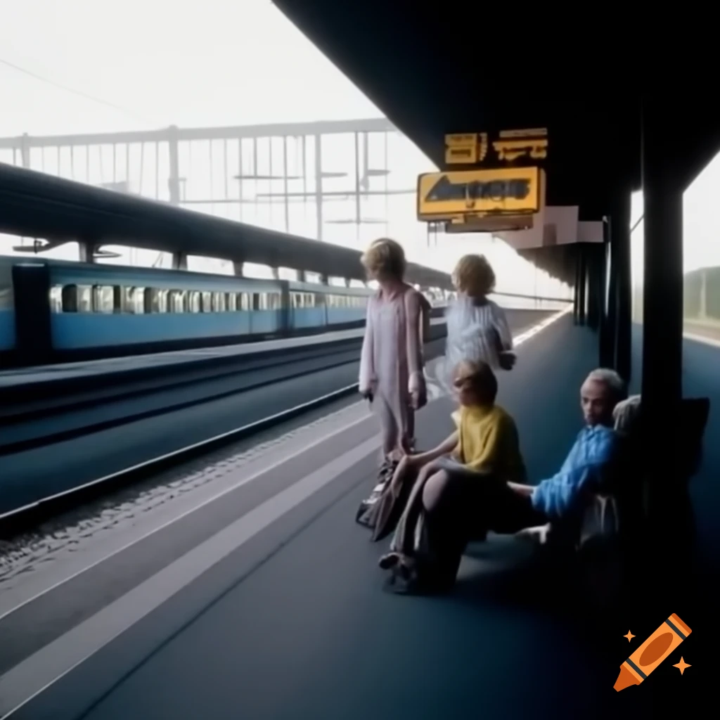 Abba at hässleholm train station waiting for departure under summer sun ...