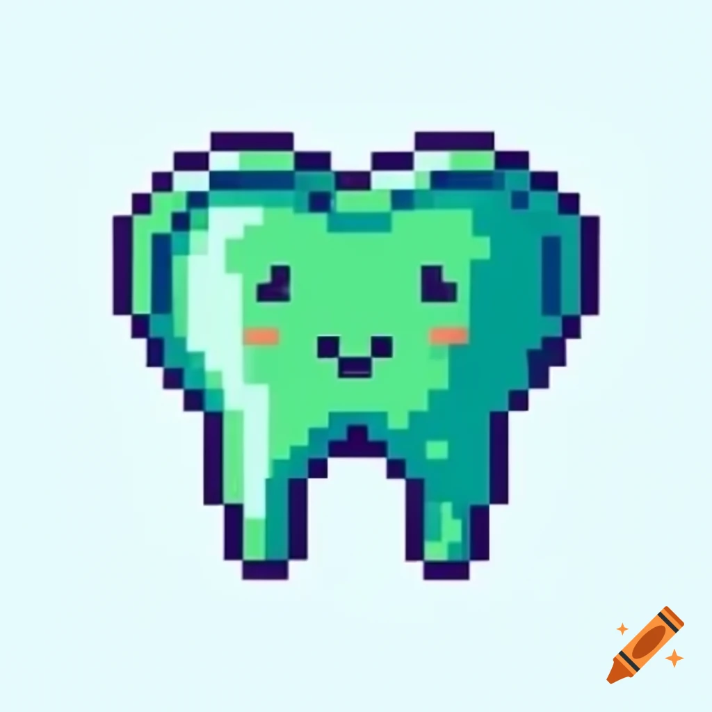 Vibrant pixel art logo for welcoming dental clinic on Craiyon