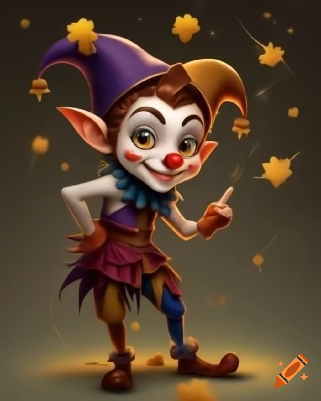 Masculine halfling jester in antique renaissance costume, DND fantasy ...