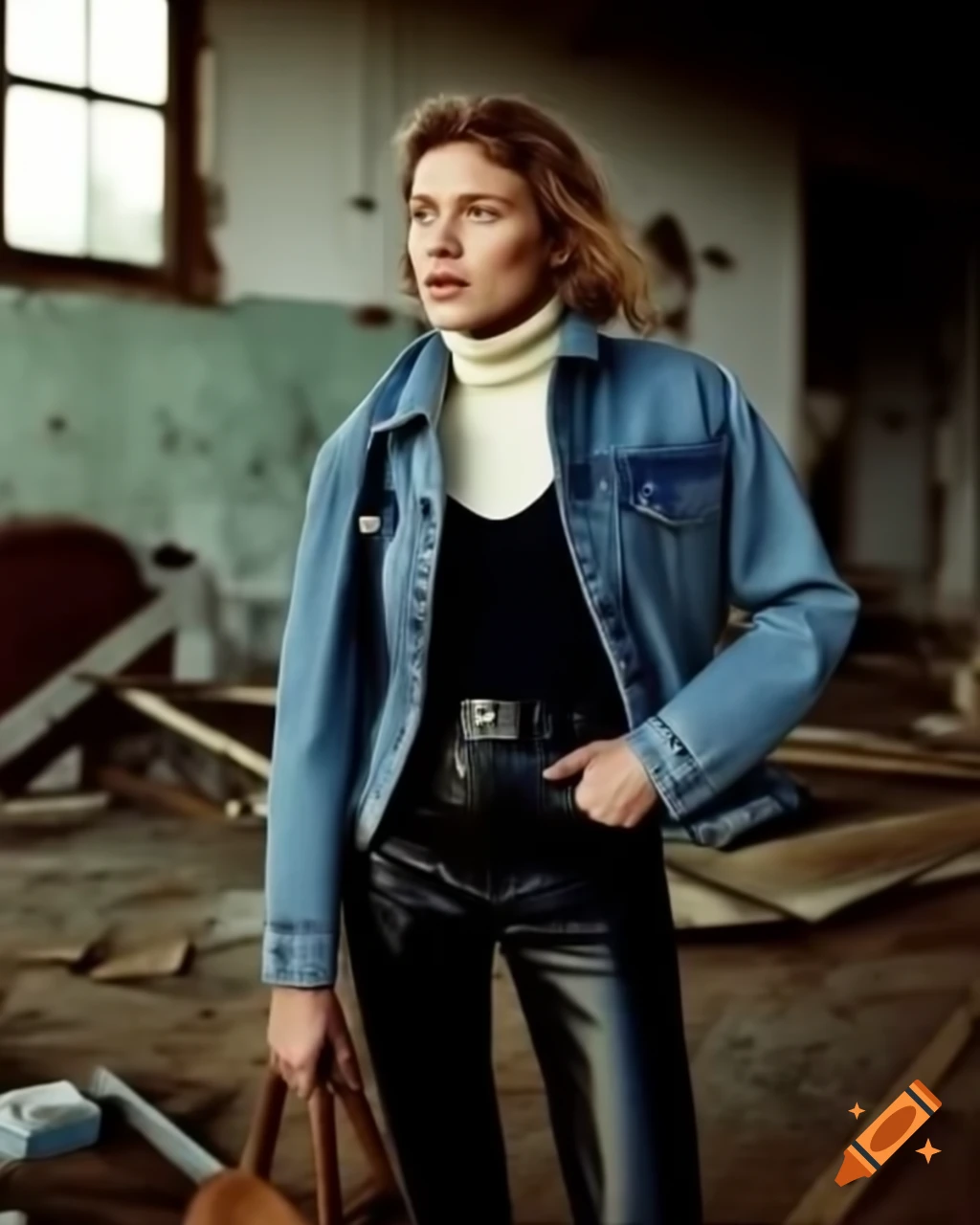 Modern detective portrait of German female in stylish outfit on Craiyon