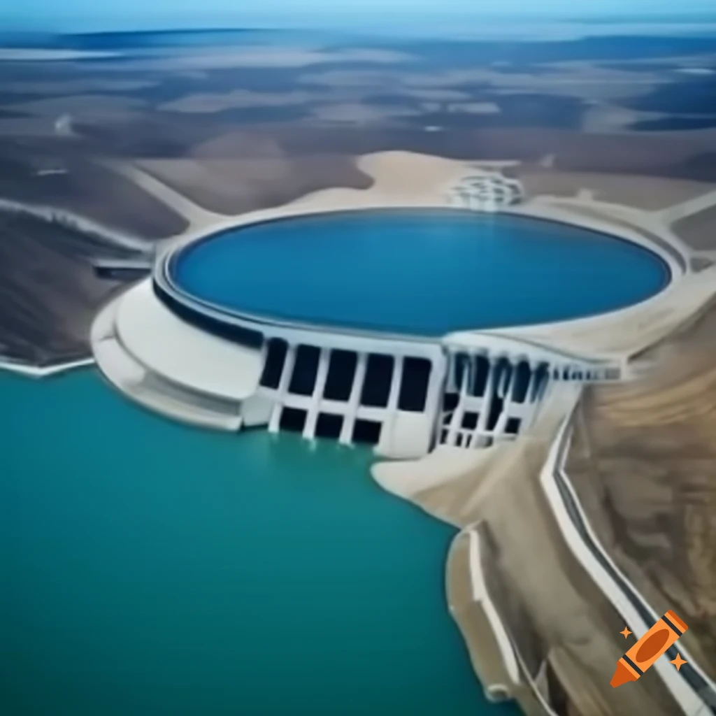 Schematic illustration of dam system with cutaway view showing inner ...