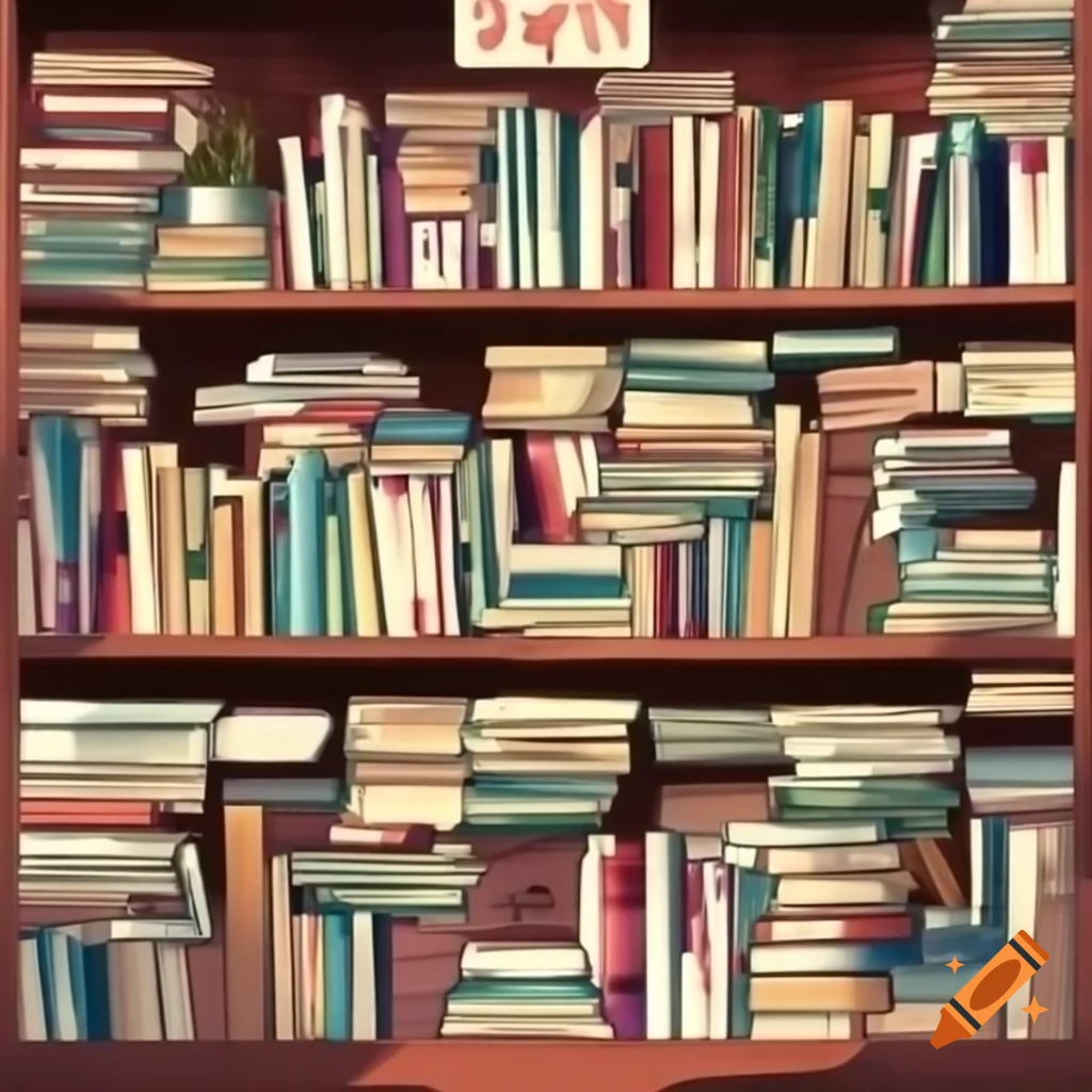 Bookshelf with 10 adventure-themed books titled "Book an Adventure ...