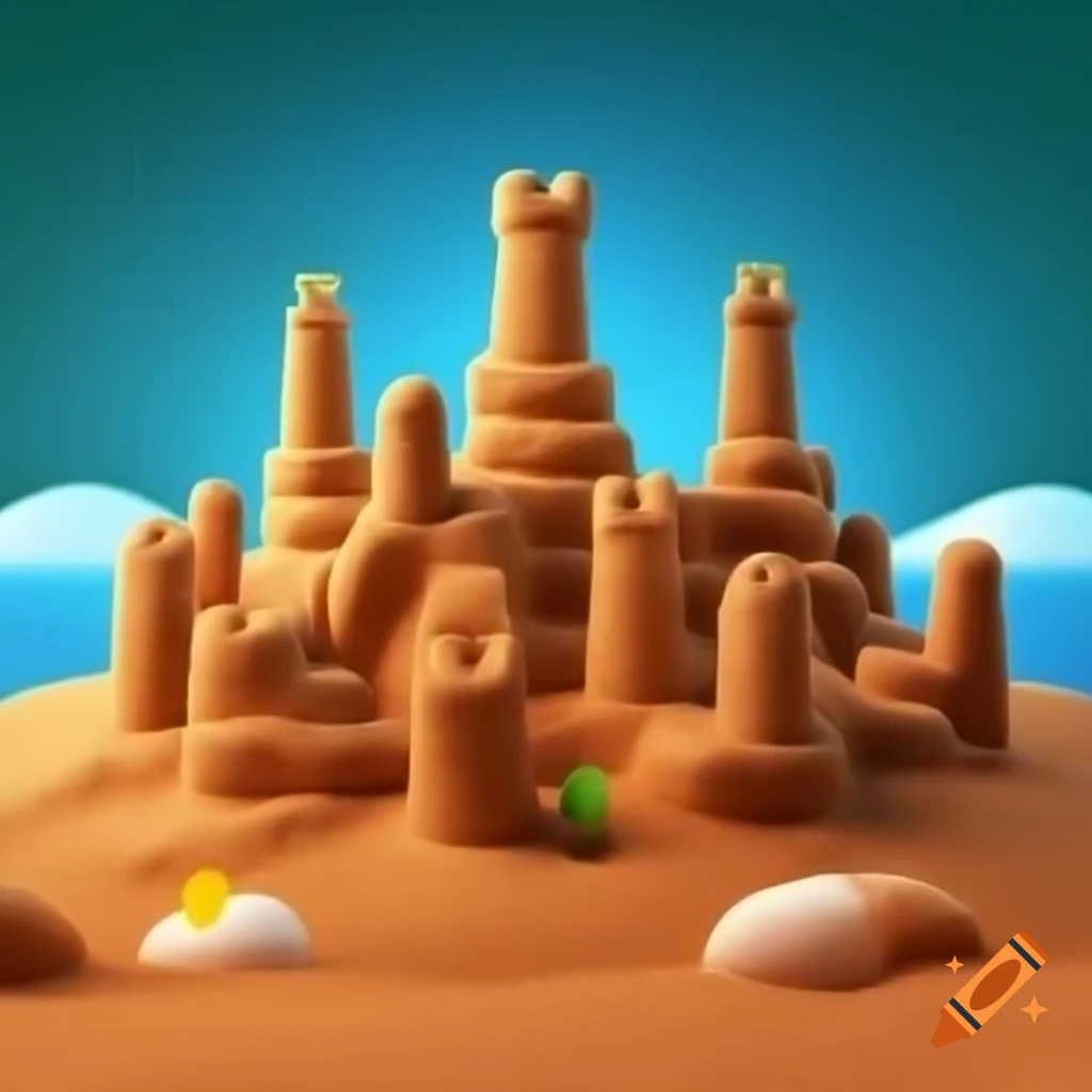 Sandcastle design for video game environment on Craiyon