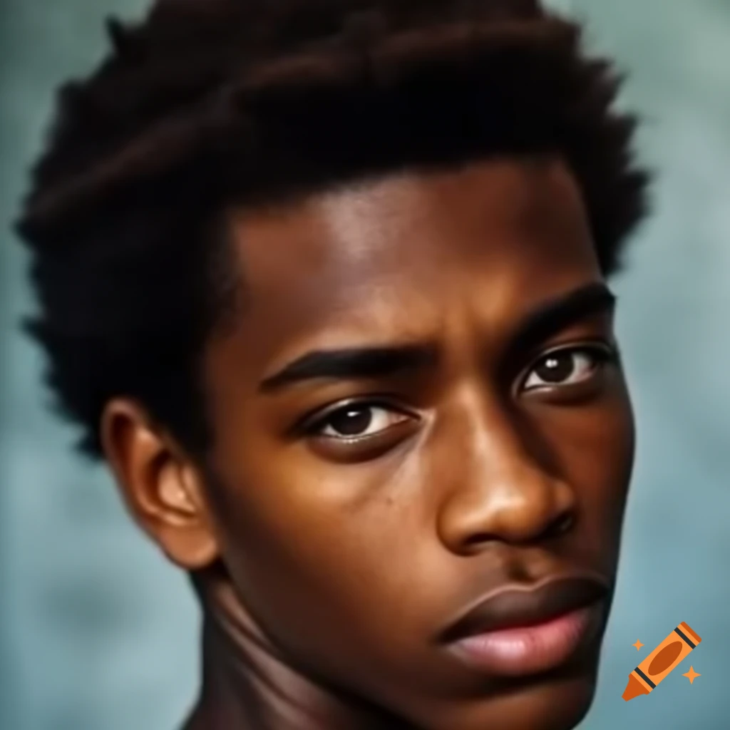 Young Jamaican man with cornrow hair in a serious pose facing forward ...