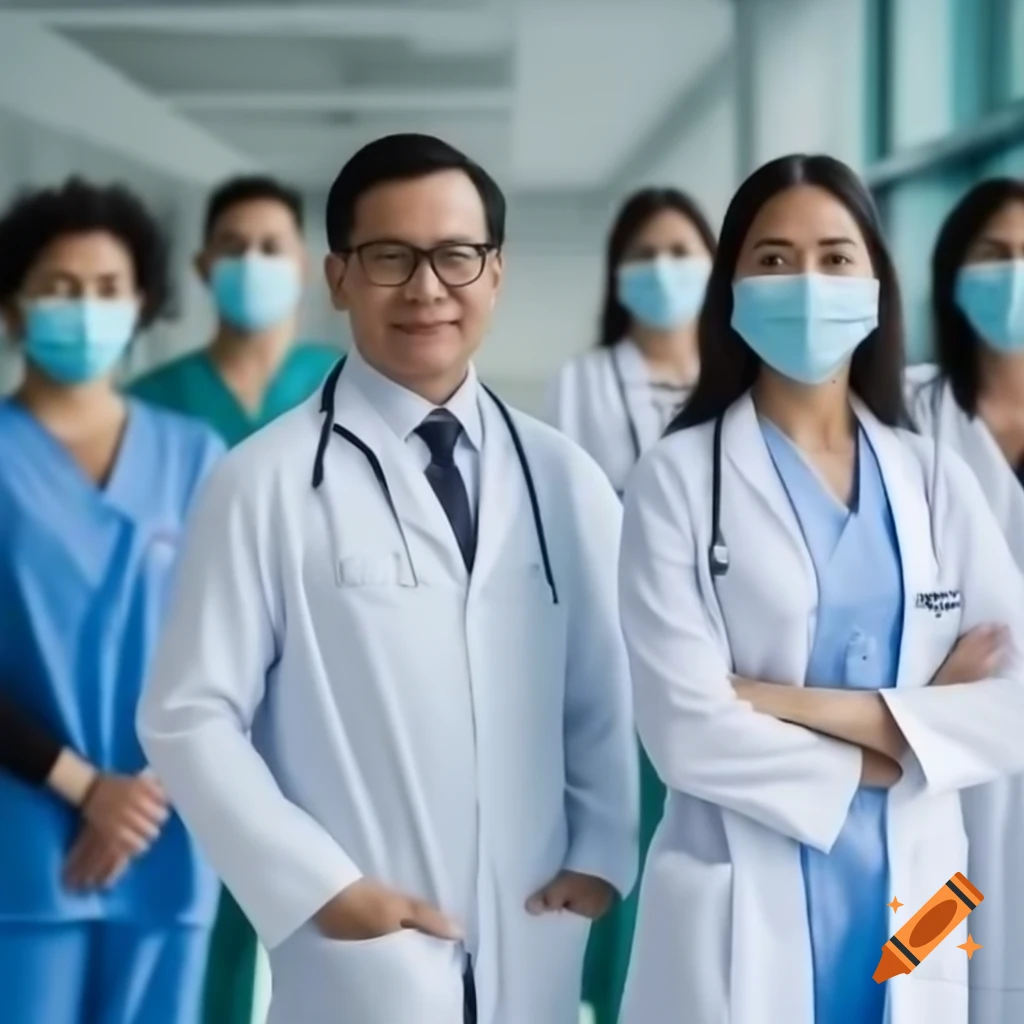 Filipino medical doctors working in hospital setting on Craiyon
