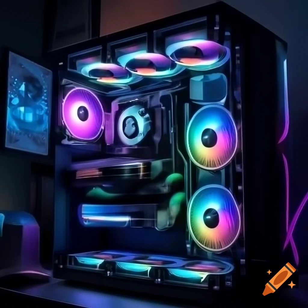 Gaming computer with rtx 5090, water cooling and rgb lighting ...