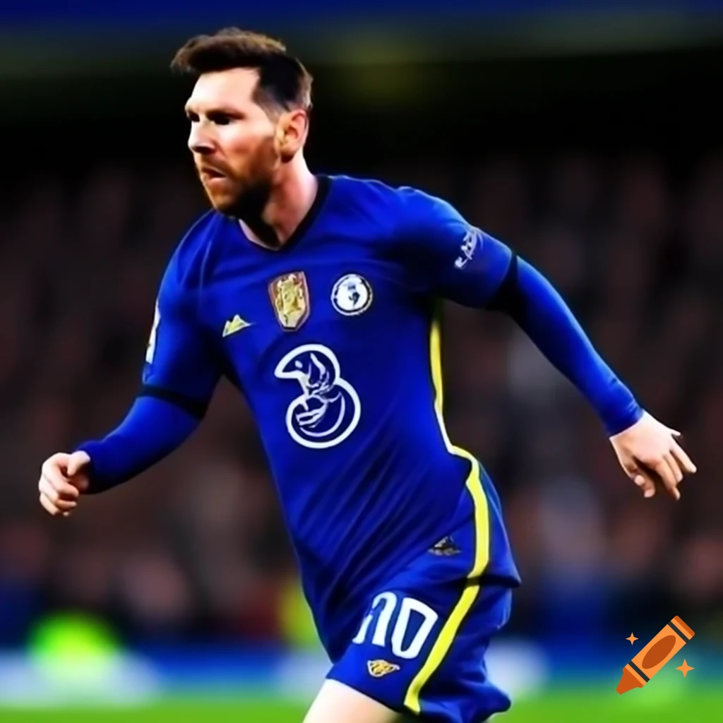 Lionel messi in chelsea jersey on Craiyon