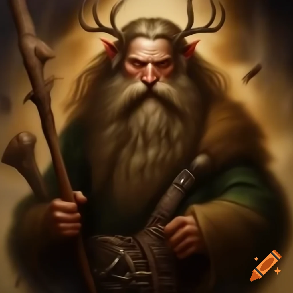 Druidic goliath character from dungeons and dragons with purple eyes ...