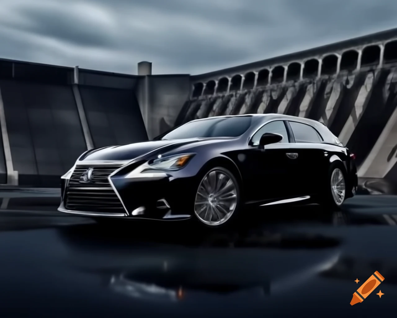 2014 Lexus LS460 station wagon with front air dam and dark tinted ...