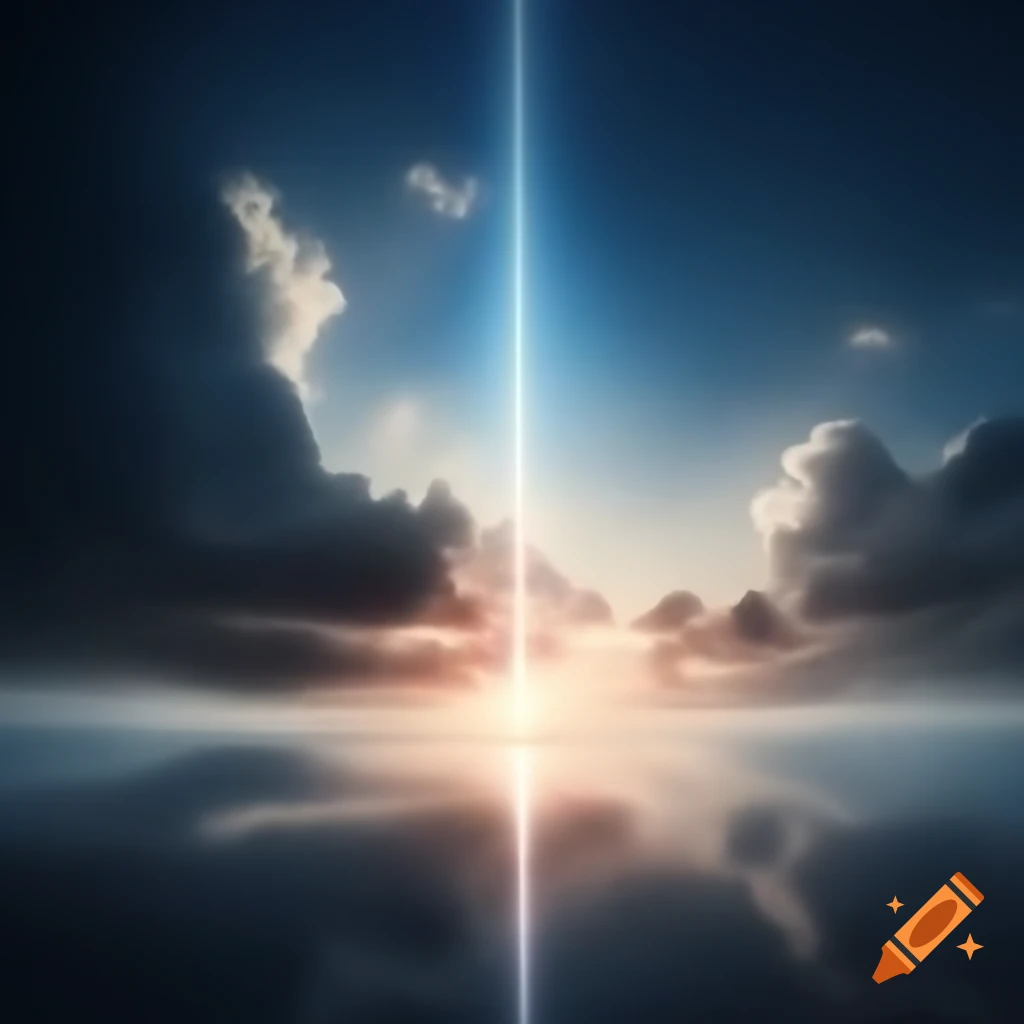 Ethereal background with soft light rays breaking through clouds ...