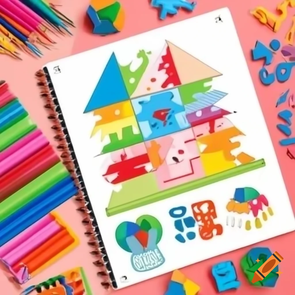 Creative illustration combining math and art elements on Craiyon