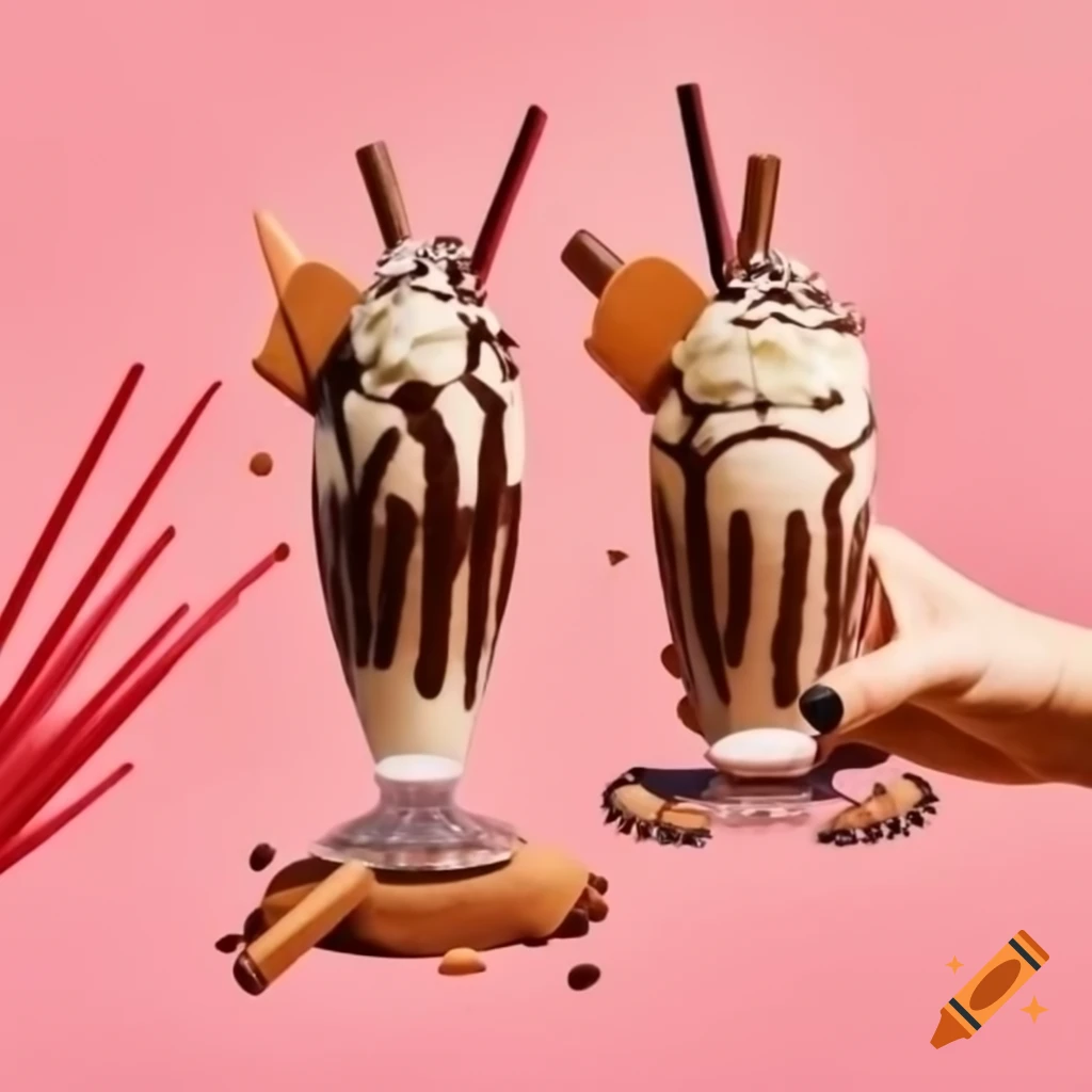 Delicious chocolate and vanilla milkshake on Craiyon