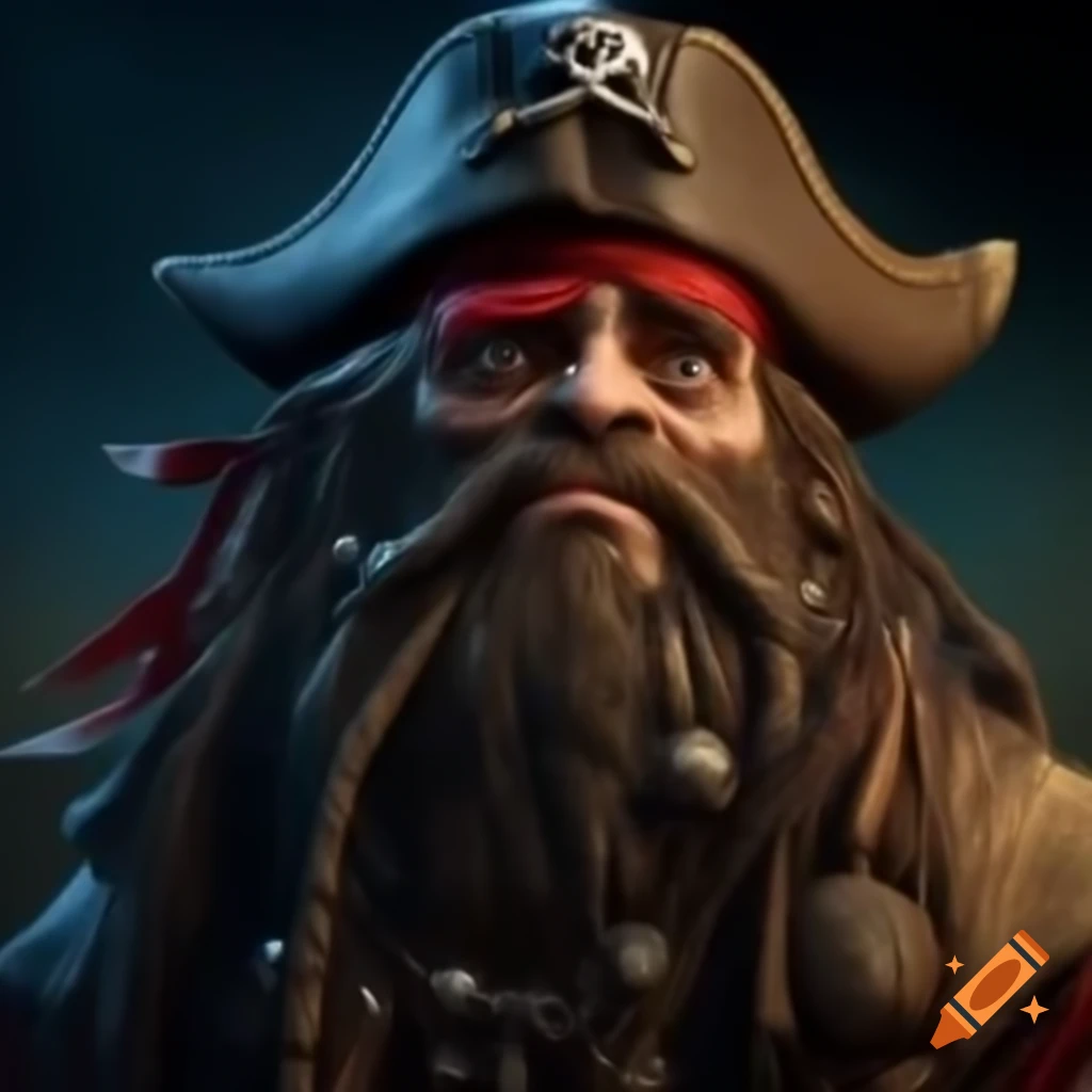 Melancholic pirate with sorrowful expression on Craiyon