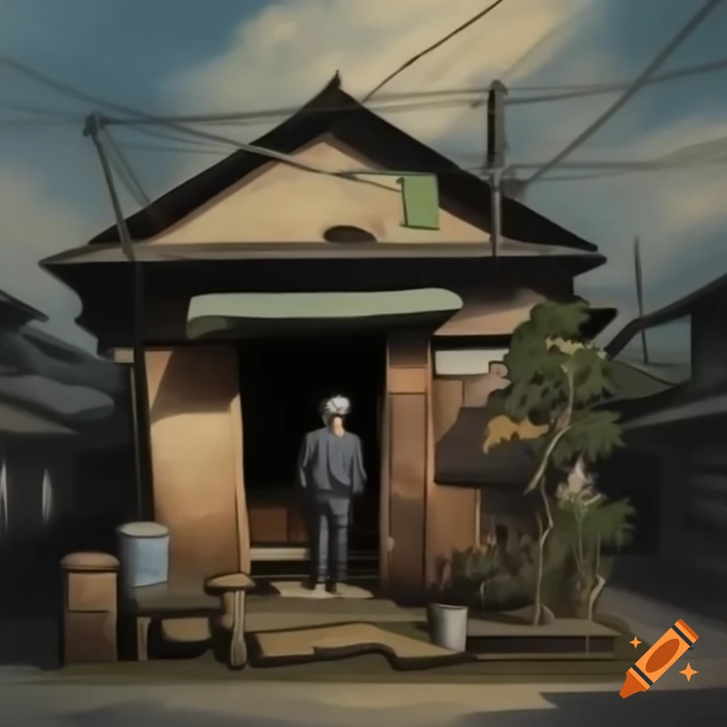 Japanese traditional oil painting depicting a trap house scene on Craiyon