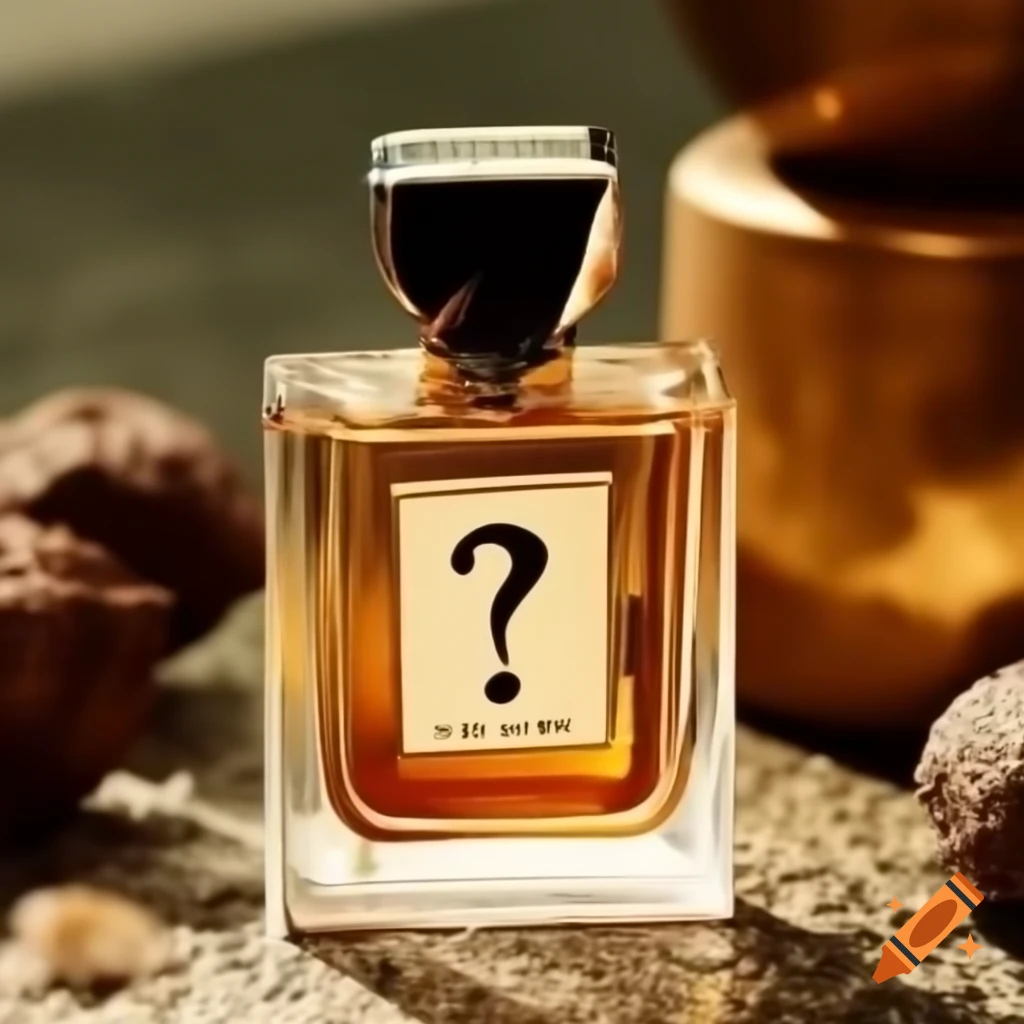 Mystery perfume flakon with question mark, featuring Andrew Tate on Craiyon