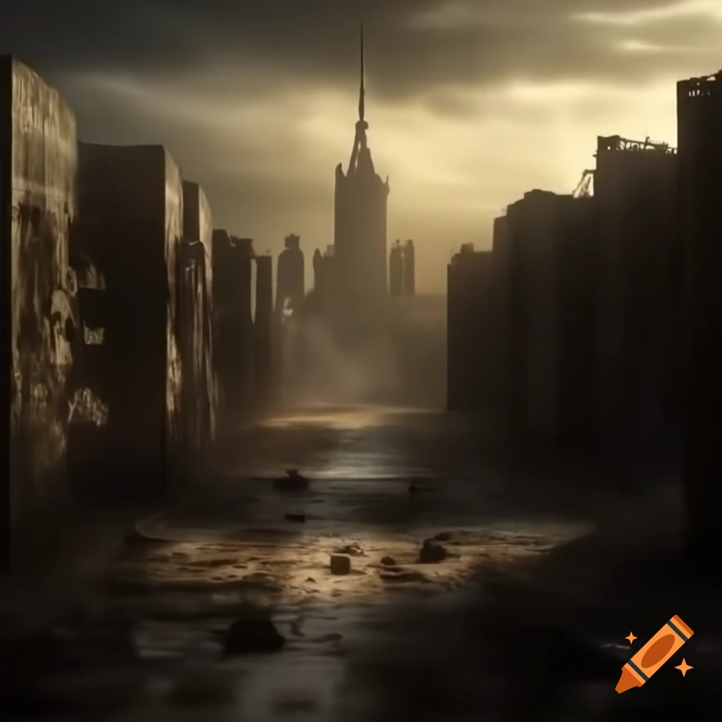 Desolate cityscape in Moscow depicting post-apocalyptic scenario in ...