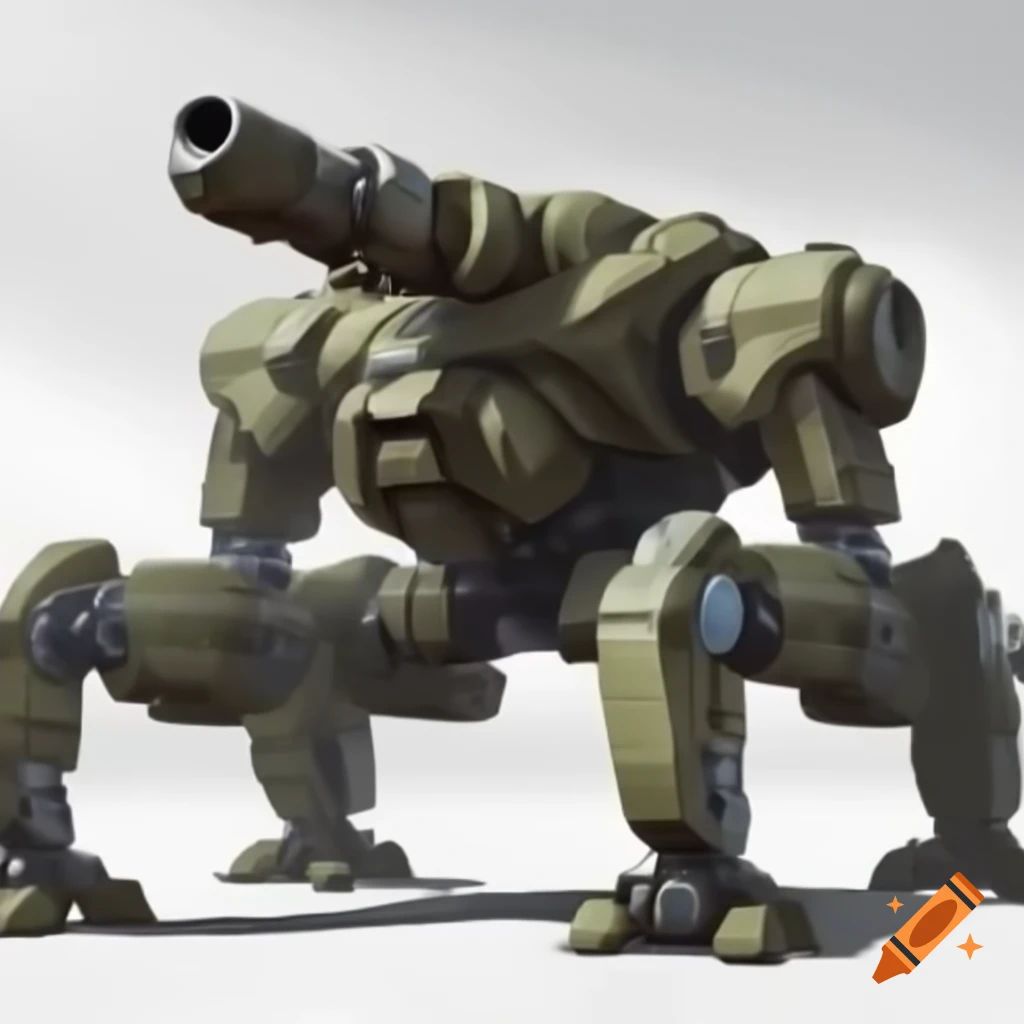 Bipedal mech with crab-like features in concept art style on Craiyon