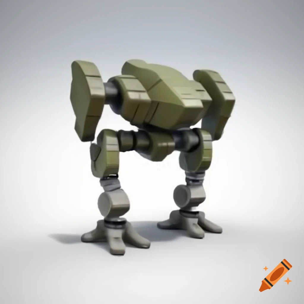 Bipedal wanzer mech concept art on white background on Craiyon