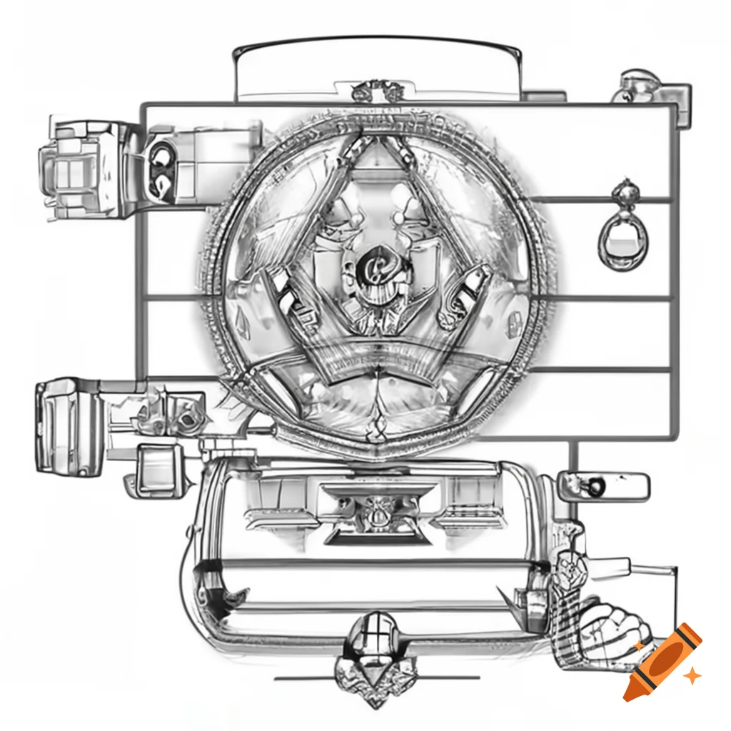 Steampunk galaxy projector blueprint with intricate glasswork and ...