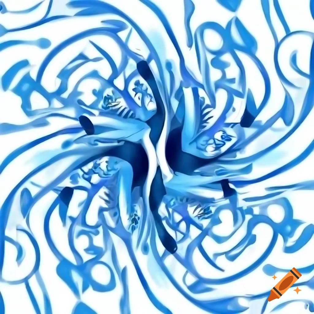 Abstract visualization of Miles Davis's 'Kind of Blue' with deep blues ...