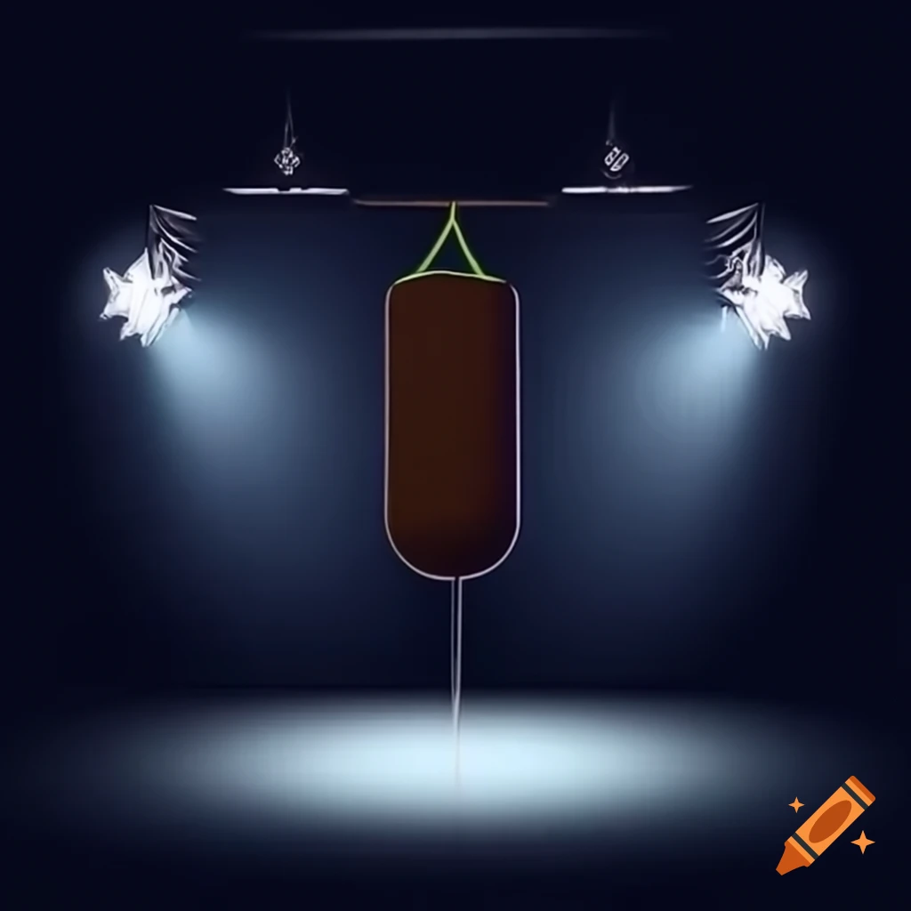 Cinematic boxing ring on sound stage under studio lights on Craiyon