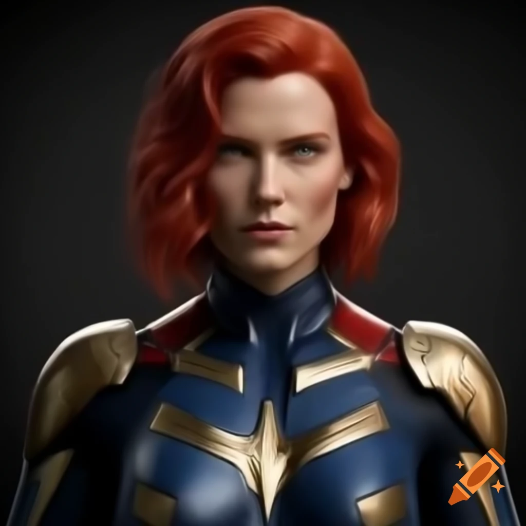 Realistic female version of Homelander, Spanish redhead, hyper ...