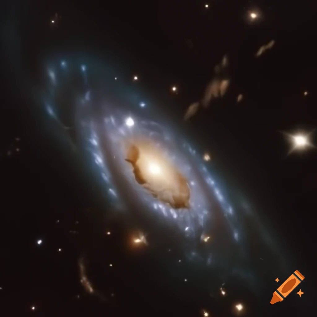 Montage of galaxies, black holes, and stars in space on Craiyon