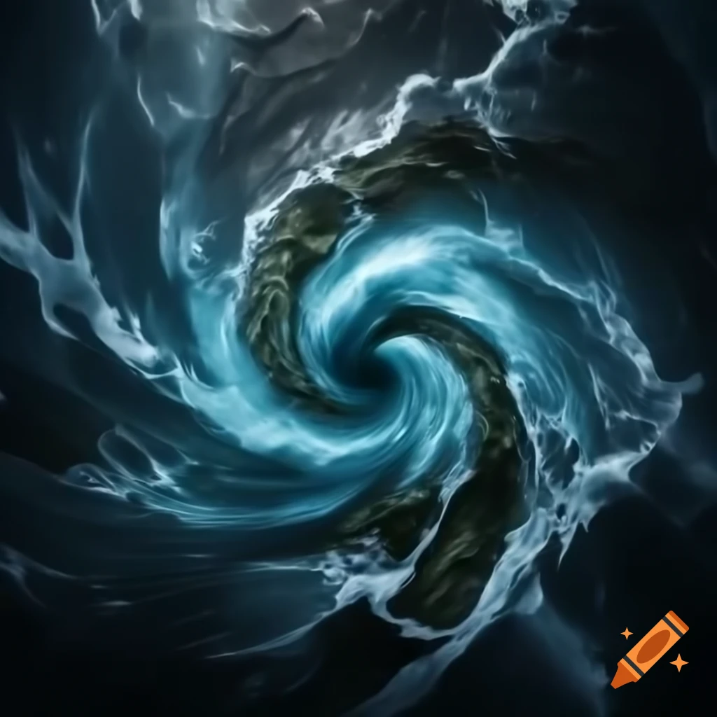 Water vortex creating a swirling motion on Craiyon
