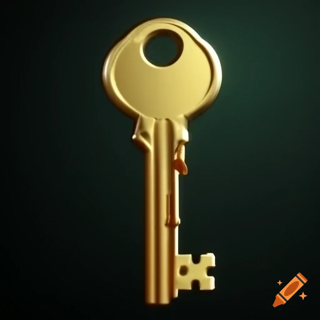 Shining golden key on Craiyon