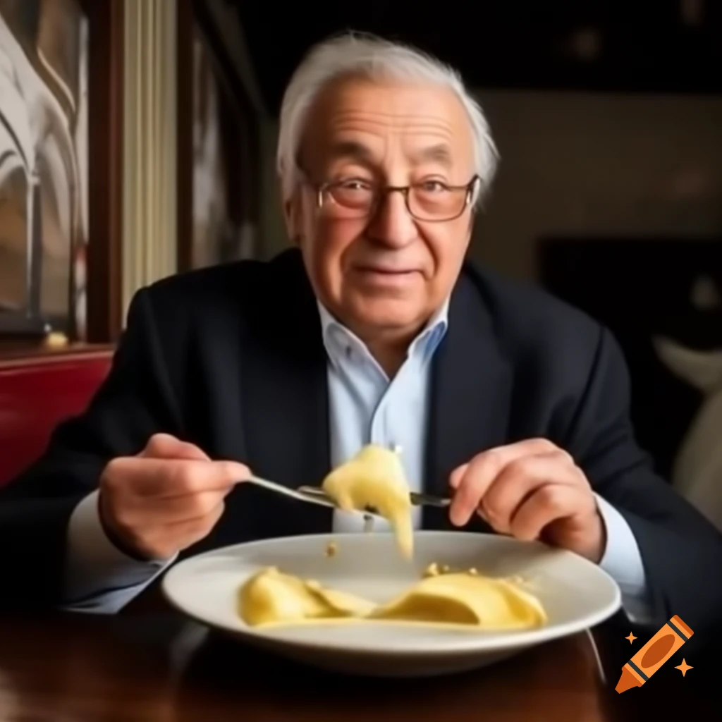 John Gotti, Gambino crime family boss, enjoying cheese on Craiyon