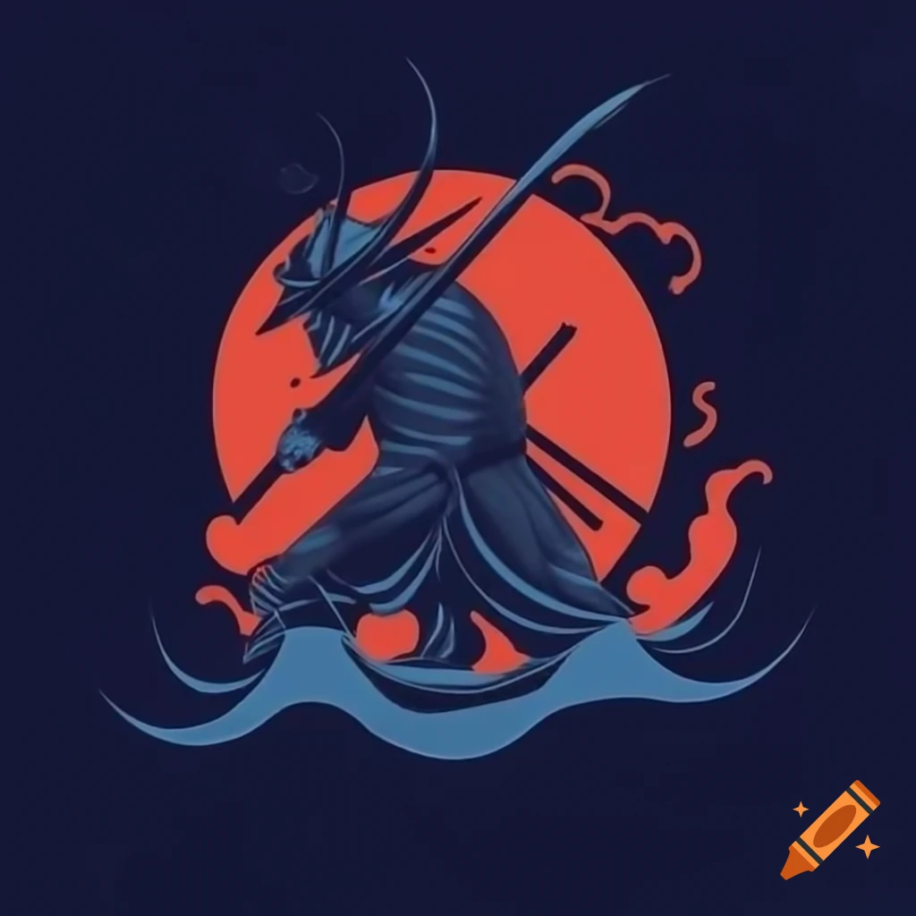 Fluid samurai warrior created from liquid moonlight, symbolizing power ...