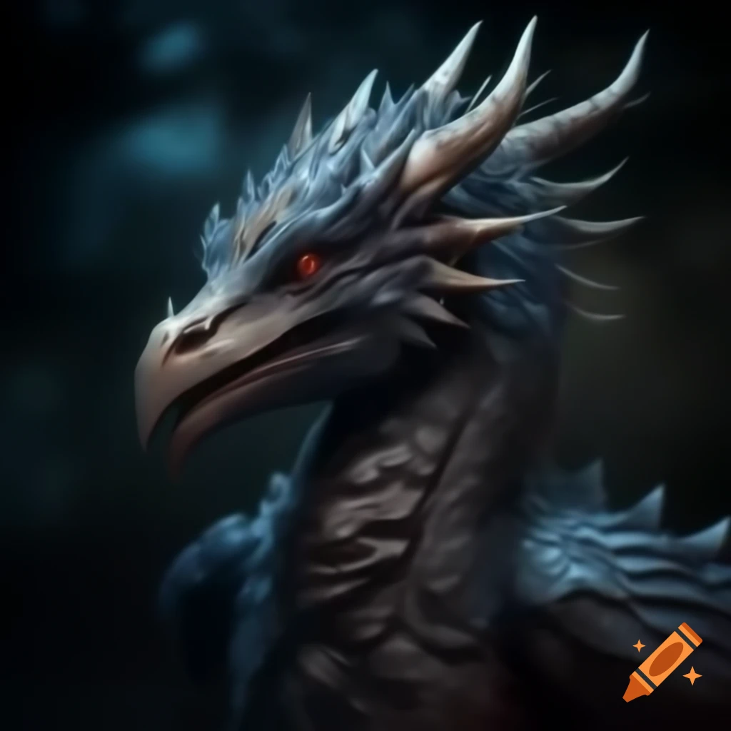 Mythical creature hybrid of dragon, horse, and crow on Craiyon