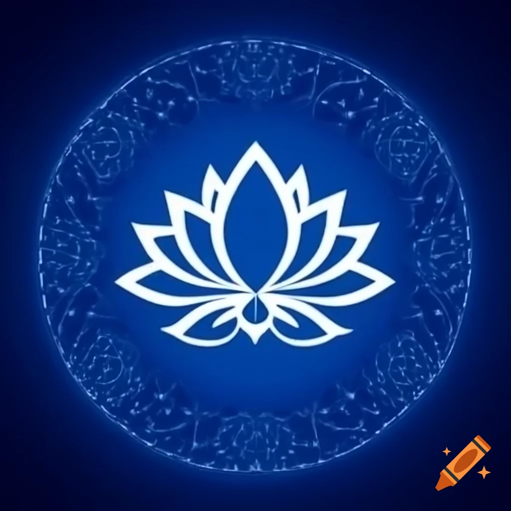 Lotus flower logo featuring stars and a cat on Craiyon