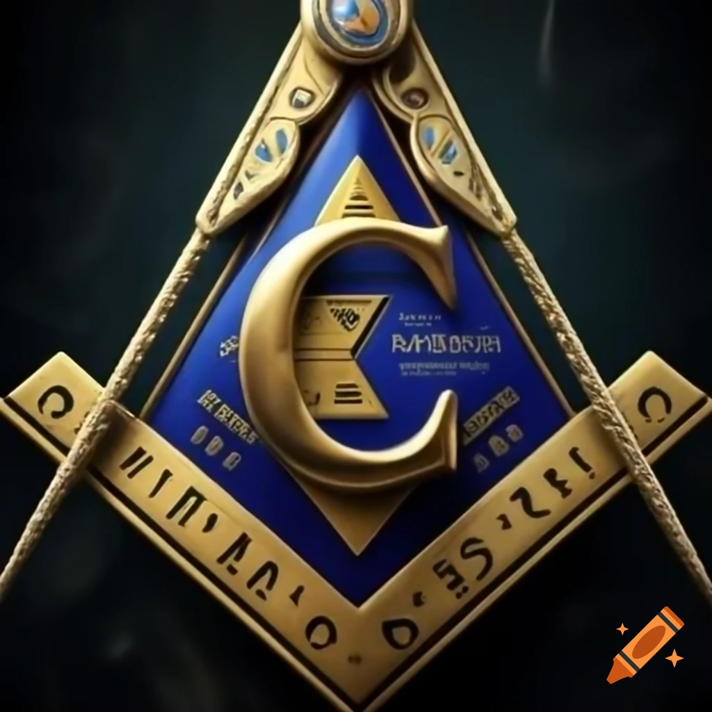 Symbolic representation of Masonic imagery with letter C on Craiyon