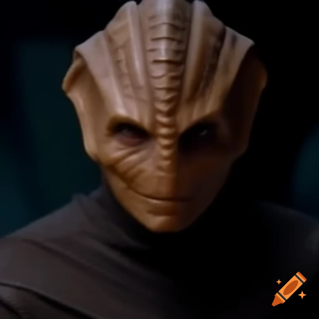 Klingon character showcasing prominent forehead ridges on Craiyon