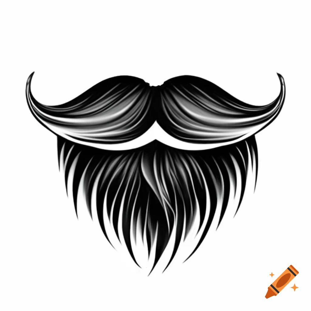 Detailed sculpted mustache highlighting individual hair texture on Craiyon