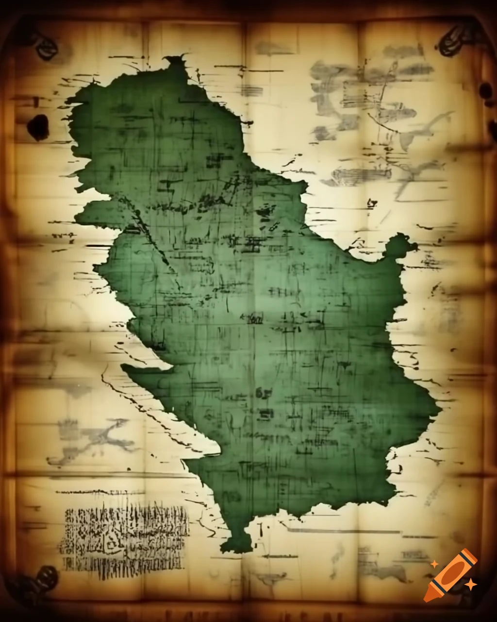 Detailed vintage map of medieval Bosnia titled 'Bassania' with hand ...