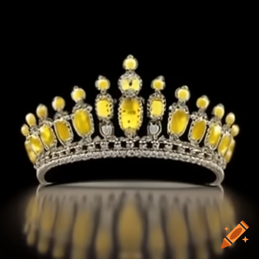 Regal tiara with yellow gemstones showcasing Visayan heritage on Craiyon