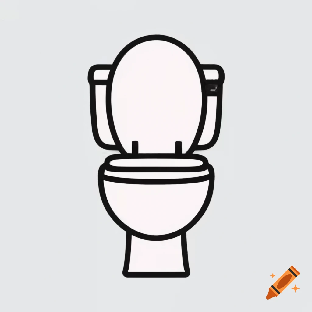 2D flat design clipart of a sideways toilet on Craiyon