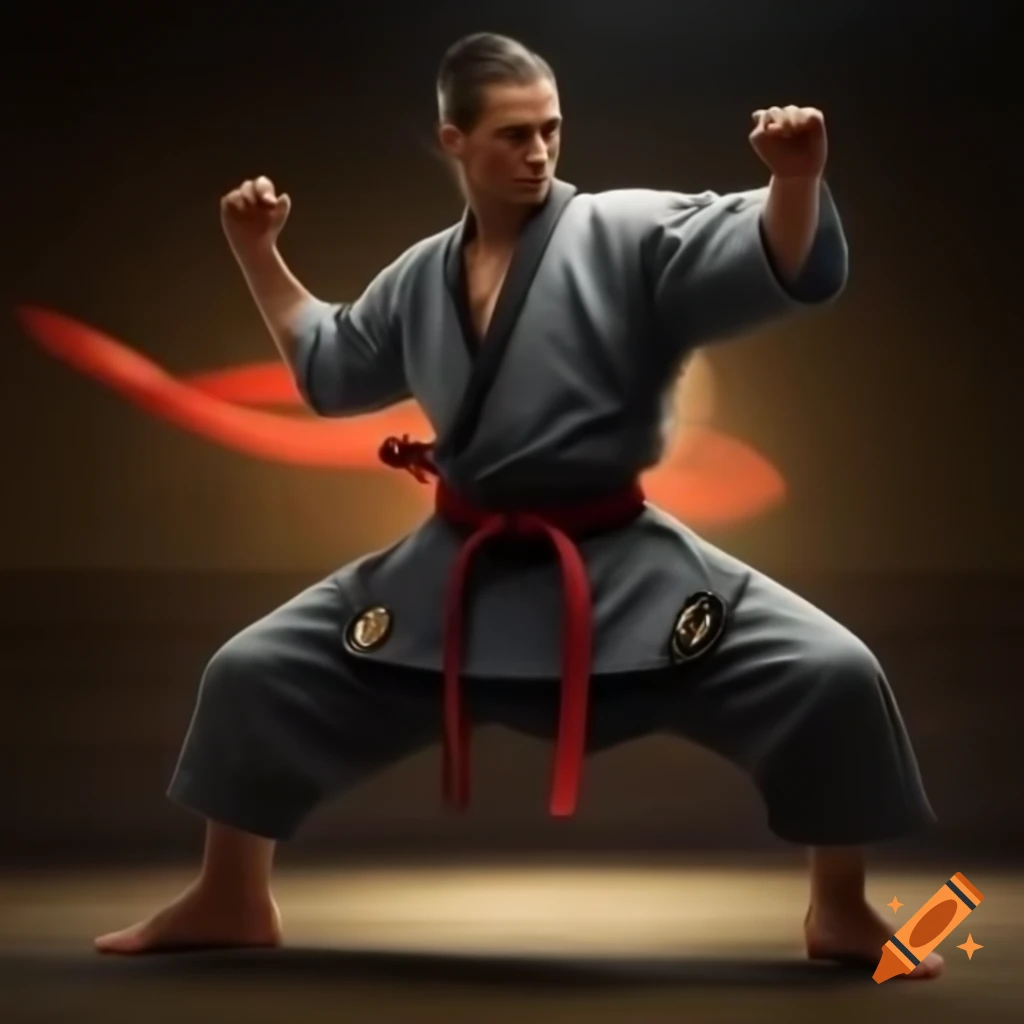 Dynamic martial arts action scene on Craiyon