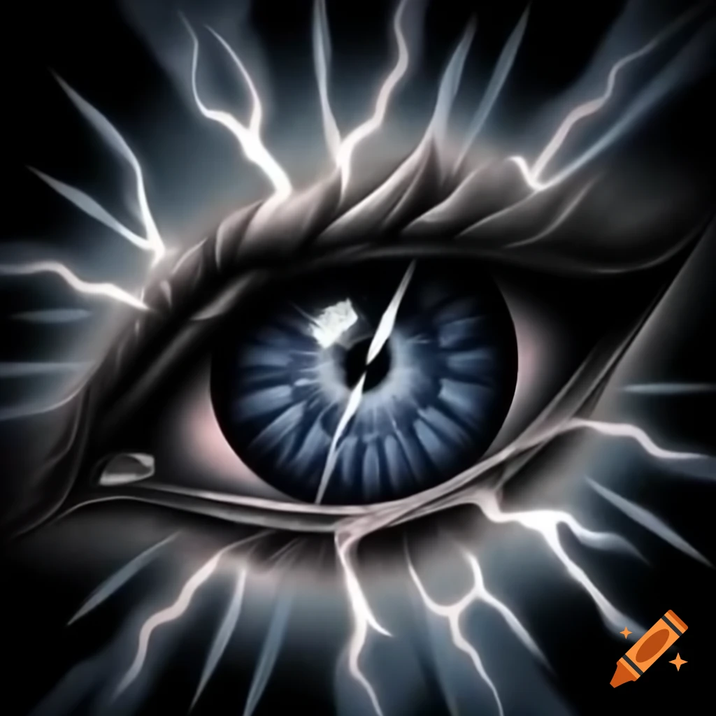 Shoulder blade tattoo design of realistic eye with lightning bolt iris ...