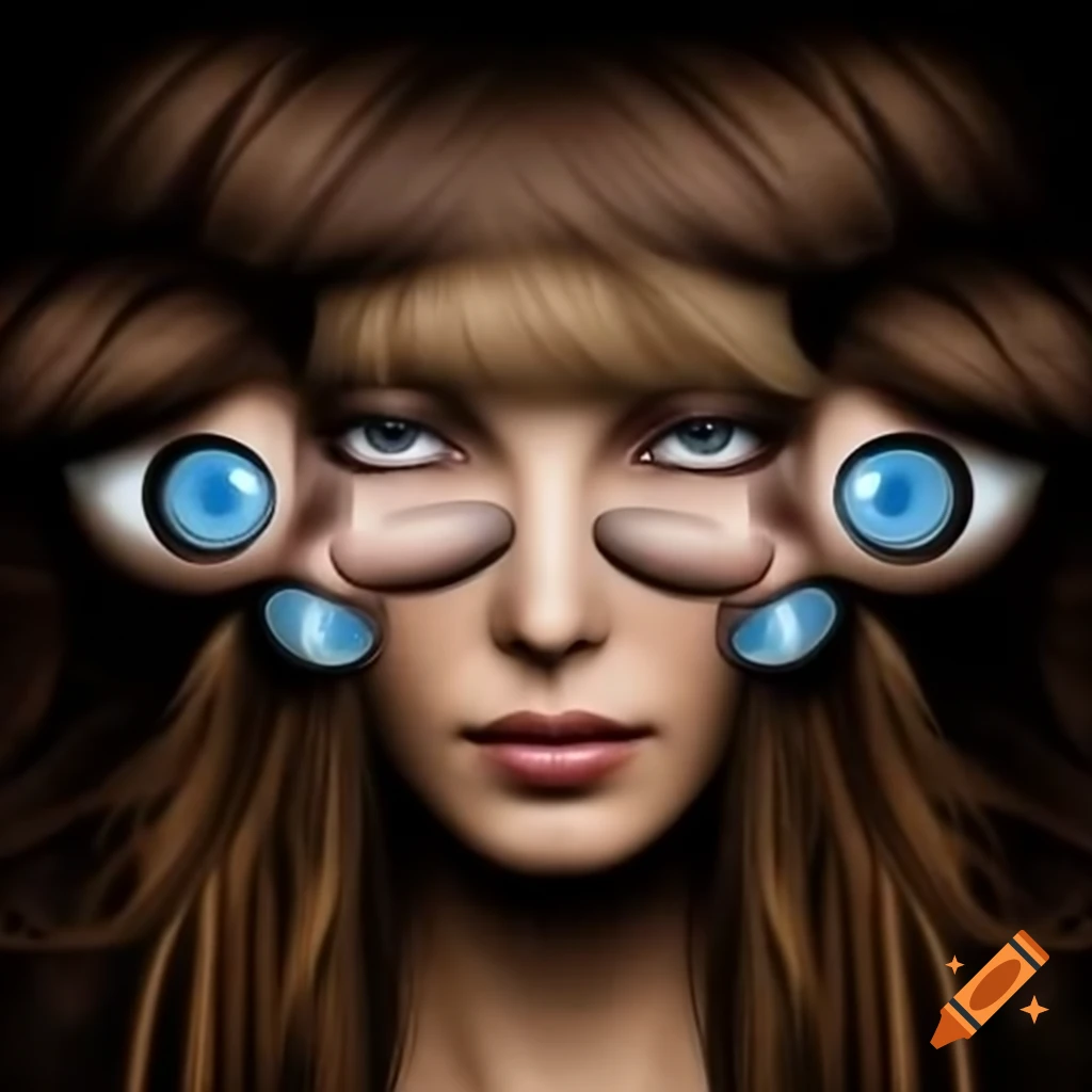 Surreal depiction of a Russian woman with three eyes in a fairy tale ...