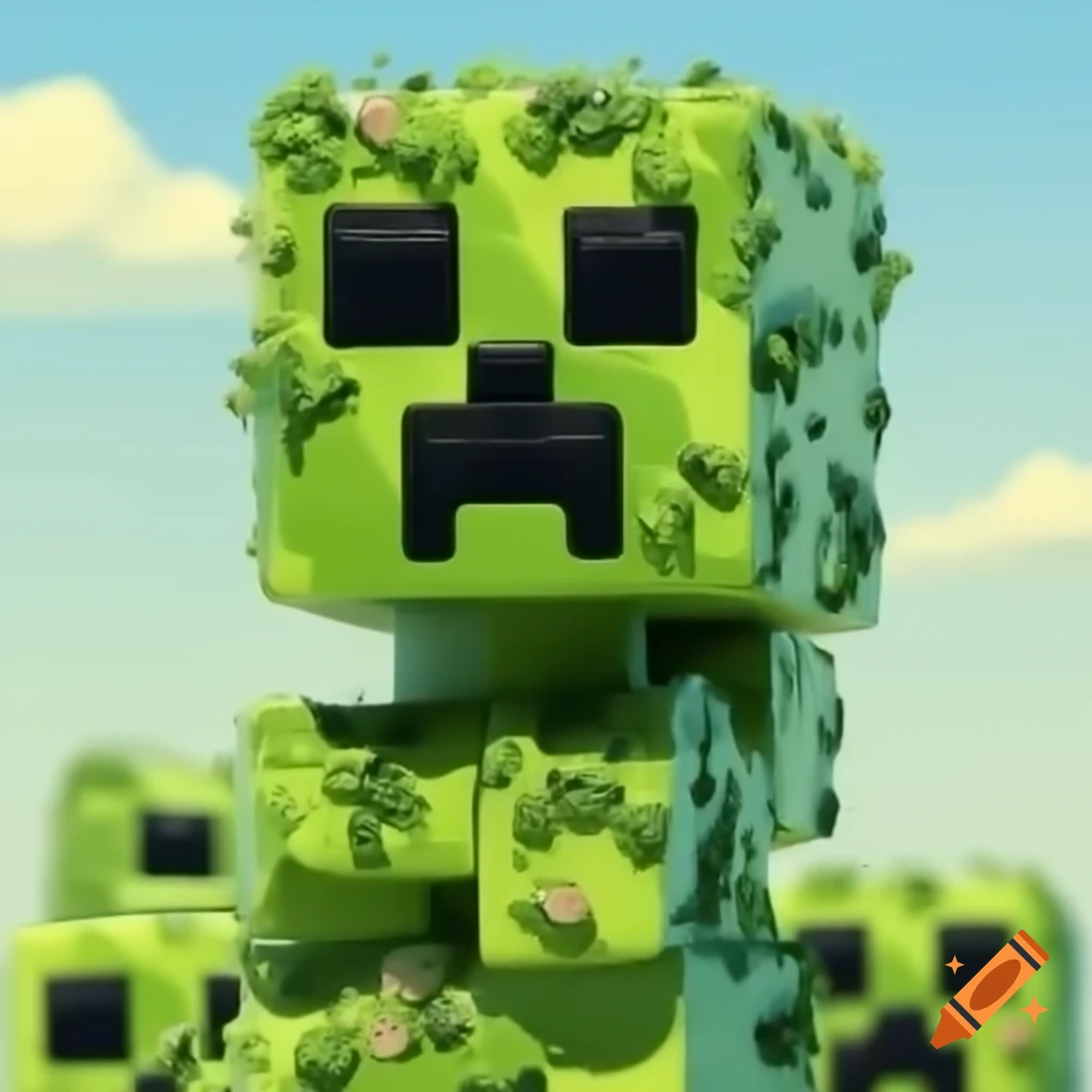 Creeper Minecraft character in a creative setting on Craiyon