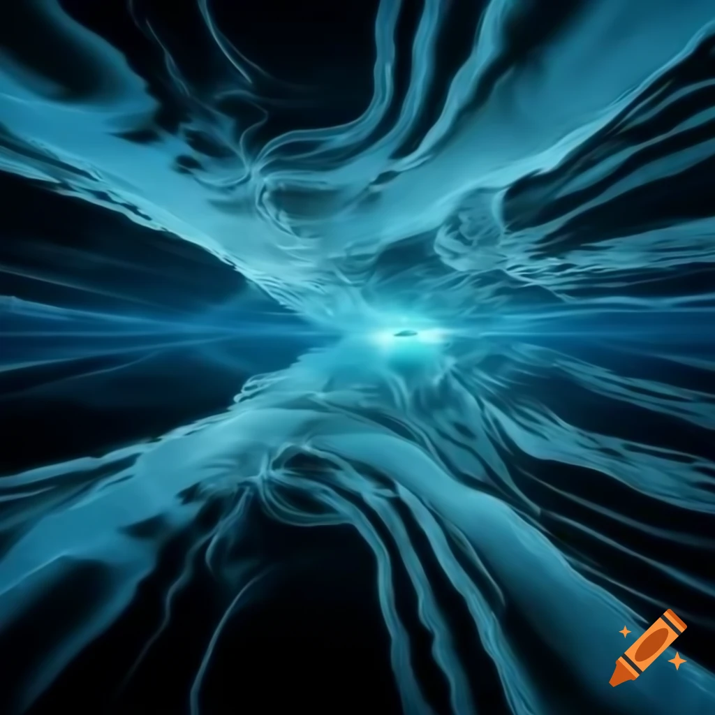 Endless ocean expanse with glowing ethereal lines and abstract shapes on Craiyon