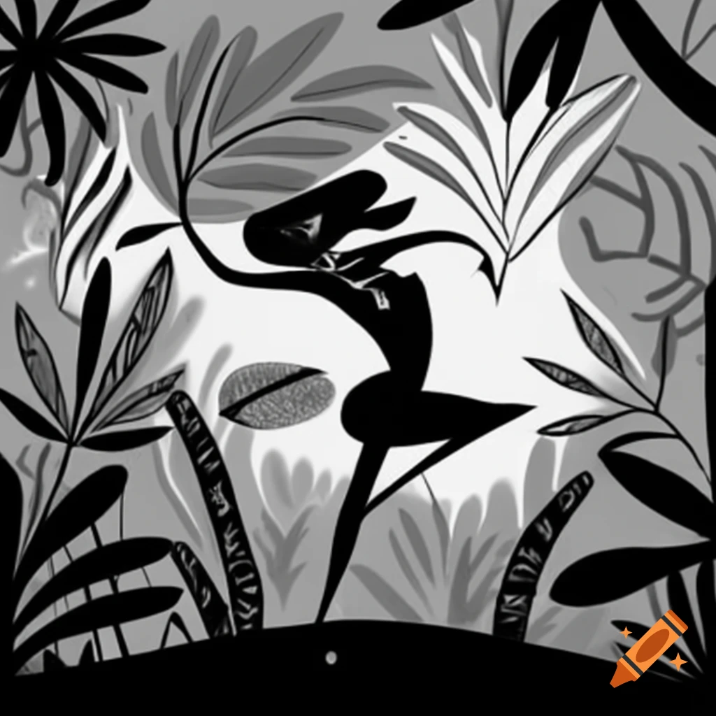 Indigenous brazilian woman dancing in amazon rainforest, abstract black ...