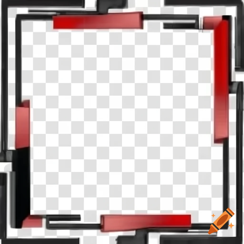 Sleek modern rectangular frame with black and red border, minimalistic ...