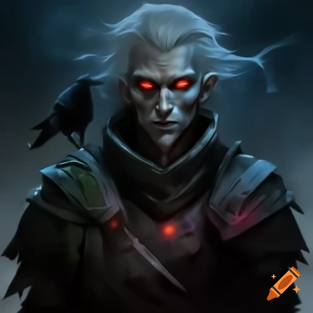 Character design of male demigod representing life and death with pale ...