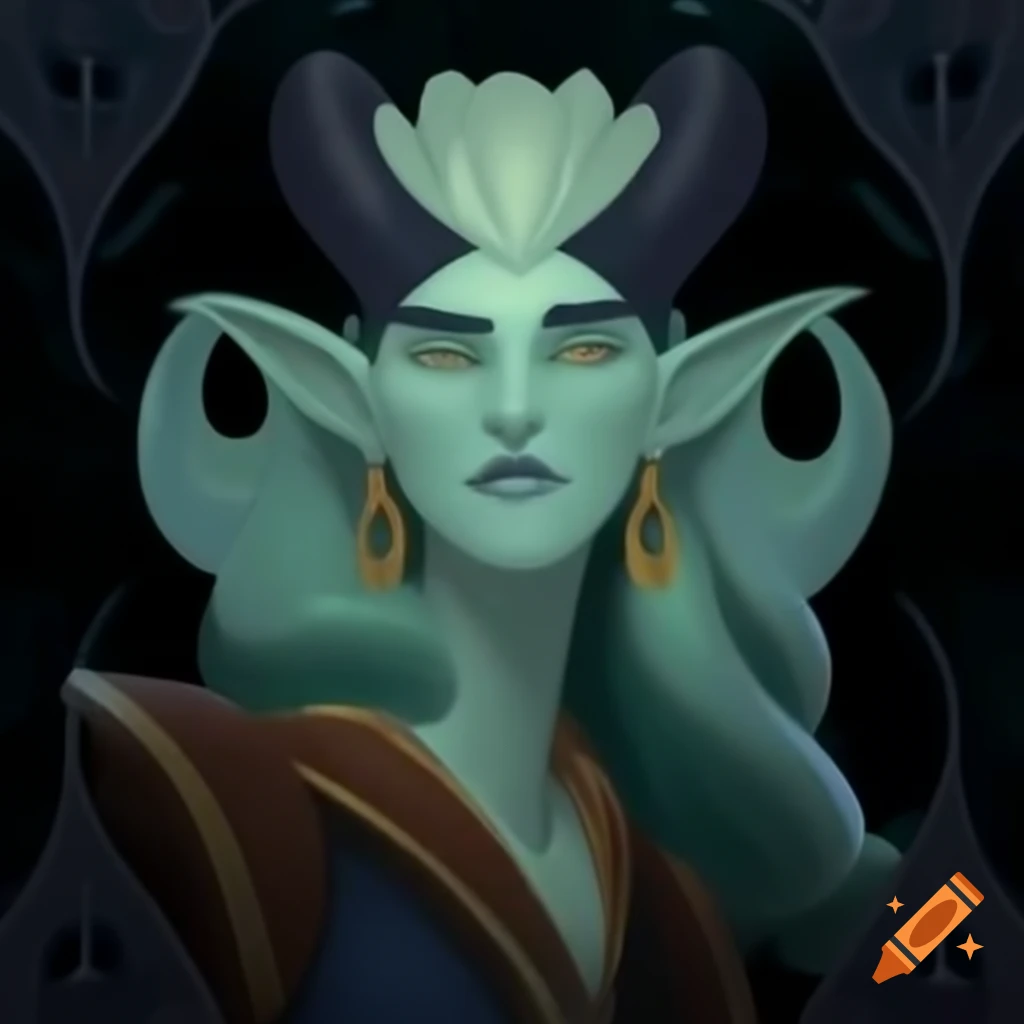 Scylla character from Hades game in art nouveau style on Craiyon