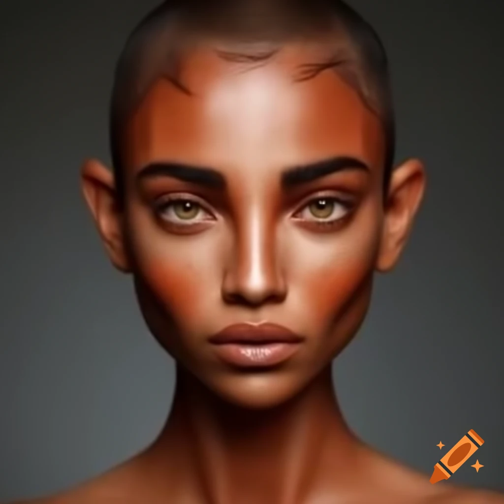 Portrait of a woman with mid-toned skin, square face, and distinctive ...