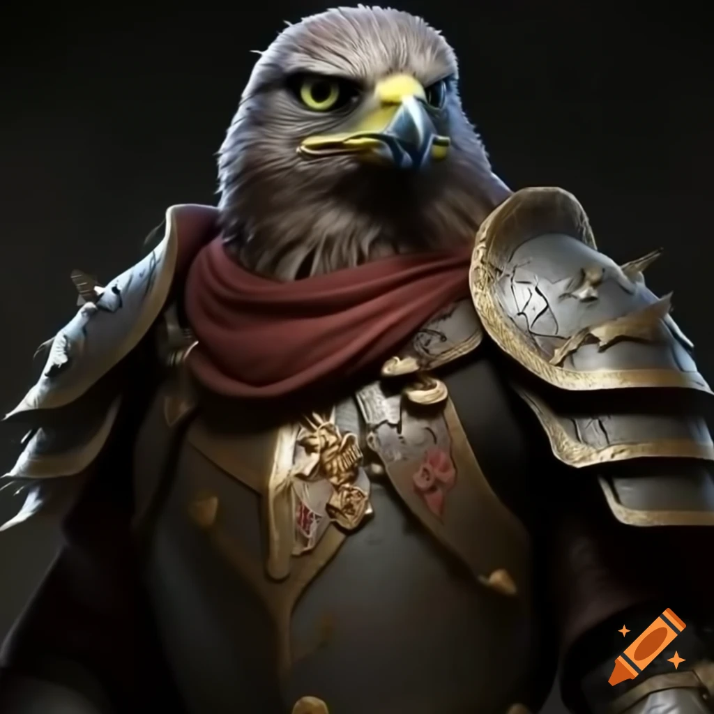 Hawk in knight's armor, unique and imaginative concept on Craiyon